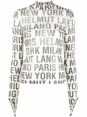 Helmut Lang All-over Logo Print Top