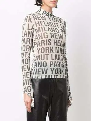Helmut Lang All-over Logo Print Top