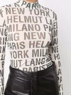 Helmut Lang All-over Logo Print Top