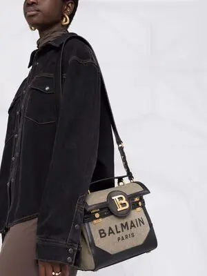 Balmain B-buzz Canvas Tote Bag