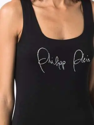 Philipp Plein Rhinestone-logo Tank Top - Black