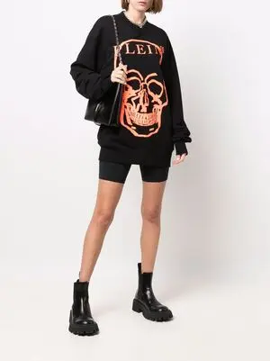 Philipp Plein Logo-print Long-sleeve Sweatshirt - Black