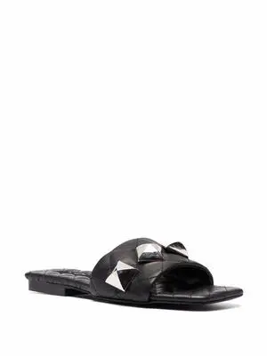 Philipp Plein Flat Studded Matelassè Sandals