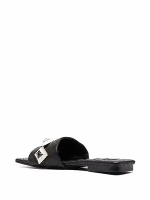 Philipp Plein Flat Studded Matelassè Sandals