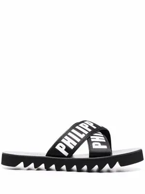 Philipp Plein Tm Gummy Leather Slides
