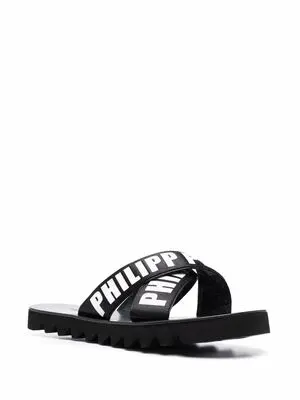 Philipp Plein Tm Gummy Leather Slides