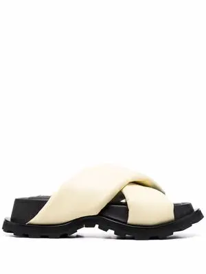 JIL SANDER Padded Leather Sandals - Yellow