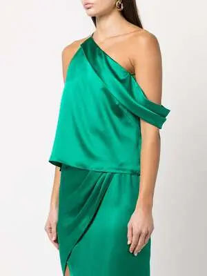 Michelle Mason Draped Cowl Asymmetrical Top