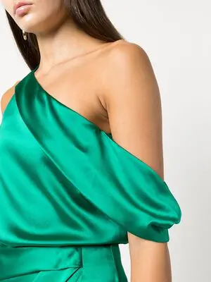 Michelle Mason Draped Cowl Asymmetrical Top