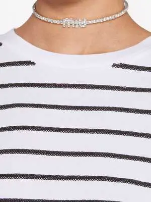 Miu Miu Crystal-embellished Logo Necklace