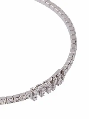 Miu Miu Crystal-embellished Logo Necklace