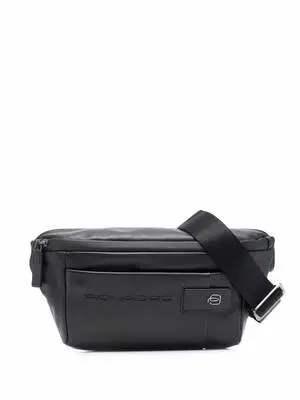 PIQUADRO Embossed Logo Belt Bag - Black