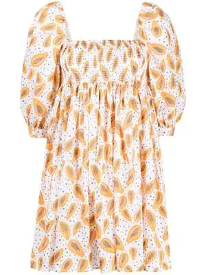 Pitusa Printed Babydoll Dress - Orange