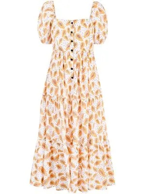 Pitusa Play Prairie Papaya-print Dress - Orange