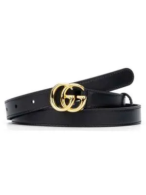 Gucci Gg Marmont Thin Belt Shiny Gold Hardware