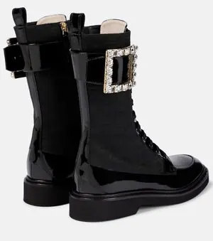 ROGER VIVIER Viv' Rangers Strass Ankle Boots