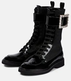 ROGER VIVIER Viv' Rangers Strass Ankle Boots