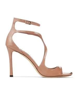 JIMMY CHOO Azia 95 Patent Leather Sandals - Pink