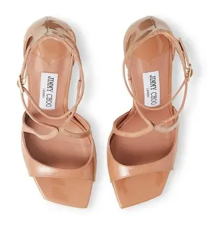 JIMMY CHOO Azia 95 Patent Leather Sandals - Pink