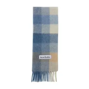 Acne Studios Scarf With Fringes Pastel Blue Beige