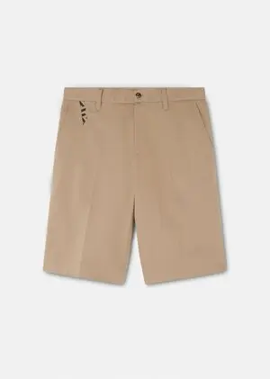 Versace La Greca Gabardine Shorts - Beige