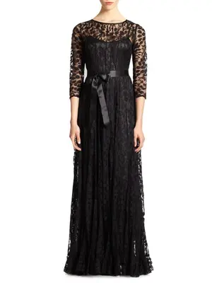 Rickie Freeman For Teri Jon Lace Pintuck Gown