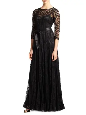 Rickie Freeman For Teri Jon Lace Pintuck Gown