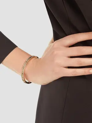 BVLGARI B. Zero1 Rock 18k Yellow & 0.9 Tcw Diamond Hinged Bangle Bracelet