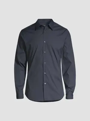Theory Sylvain Good Cotton Shirt Eclipse