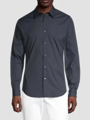 Theory Sylvain Good Cotton Shirt - Eclipse