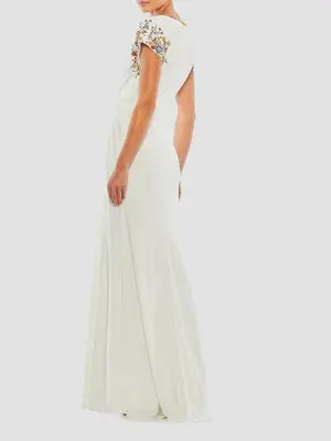 Mac Duggal Embellished Wrap Gown