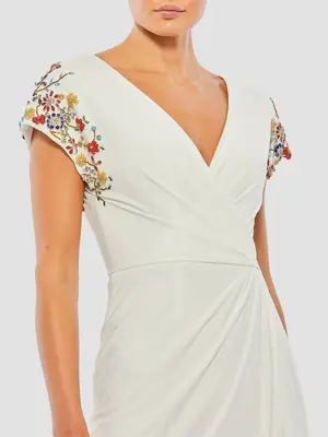 Mac Duggal Embellished Wrap Gown