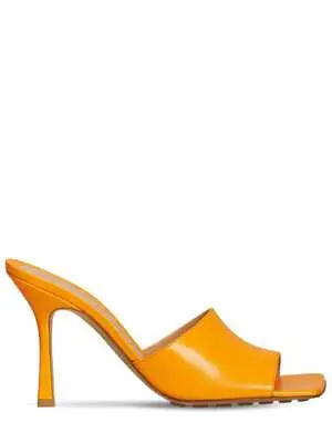 Bottega Veneta 90mm Stretch Leather Mules - Tangerine