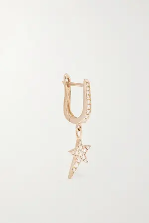 DIANE KORDAS 18-karat Rose Diamond Hoop Earring - Gold