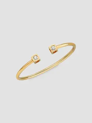 DINH VAN Le Cube Diamant Large 18k Yellow & Diamond Cuff