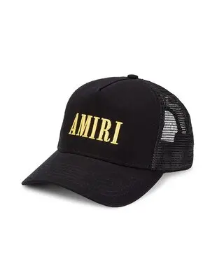 Amiri Core Logo Trucker Hat Black Yellow