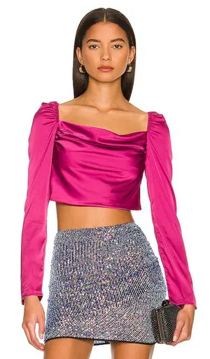 MORE TO COME Kaela Open Back Top In Fuchsia