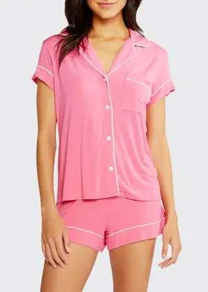 Eberjey Gisele Shortie Pajama Set Bright Pink Belli