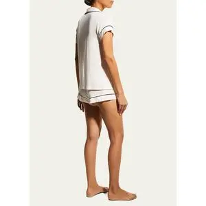 Eberjey Gisele Shortie Pajama Set - Ivory/navy