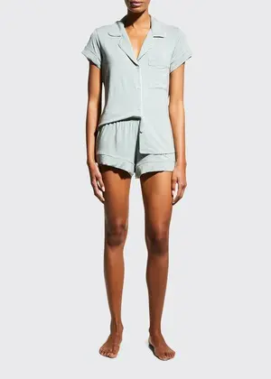 Eberjey Gisele Shortie Pajama Set Willow Greenbone