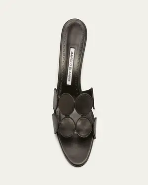 Manolo Blahnik Haribalmu Leather Slide Sandals - White