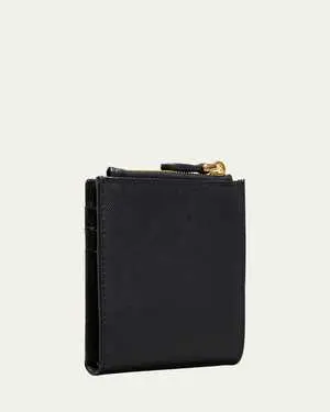 Prada Small Leather Wallet With Triangle Snap