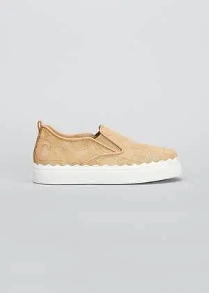 Chloé Lauren Lace Slip-on Sneakers