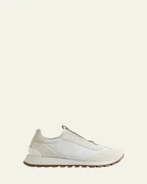 Brunello Cucinelli Mixed Leather Runner Sneakers - Panama
