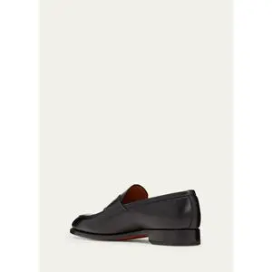 Bontoni Principe Leather Penny Loafers - Black
