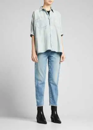 R13 Oversized Boxy Button-Up Shirt - Somerset
