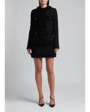 Dolce & Gabbana Paillette Fringe Boucle Jacket - Nero