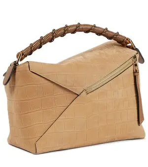 Loewe Puzzle Croc-effect Leather Shoulder Bag