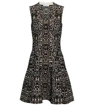 Alaïa Leopard-print Jacquard Minidress - Multicoloured