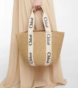 Chloé X Mifuko Woody Large Raffia Tote - Neutrals